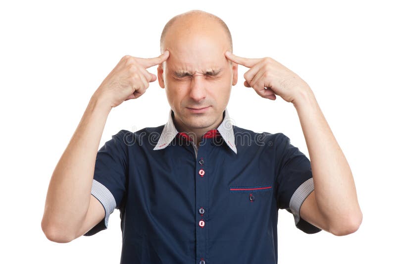 Young Bald Man Thinking Too Hard Stock Photos - Free & Royalty-Free ...
