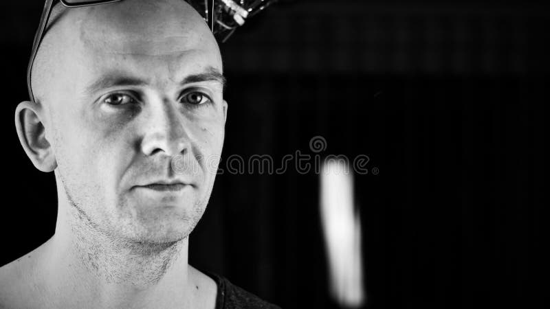 Young bald man stock photo. Image of body, white, human - 114862496