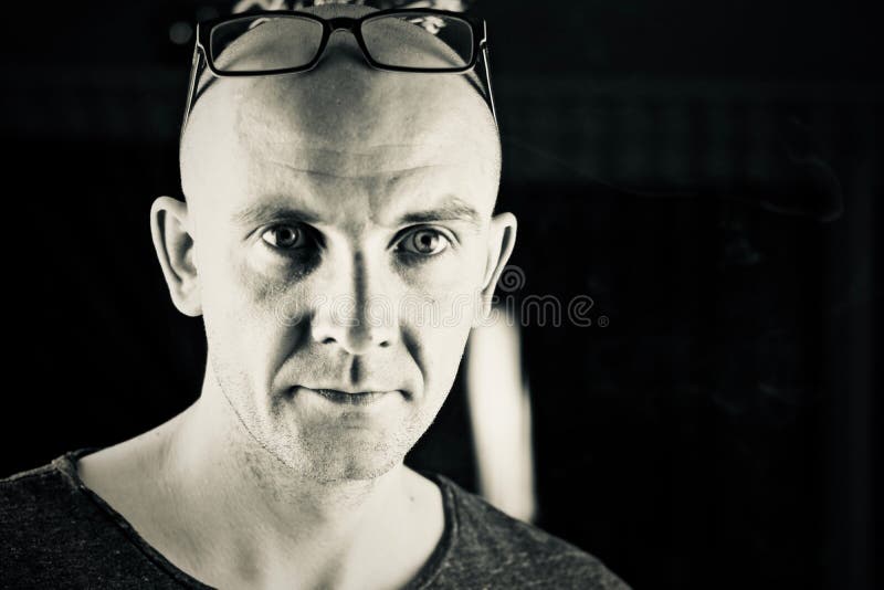 Young bald man stock image. Image of white, human, concept - 114862521