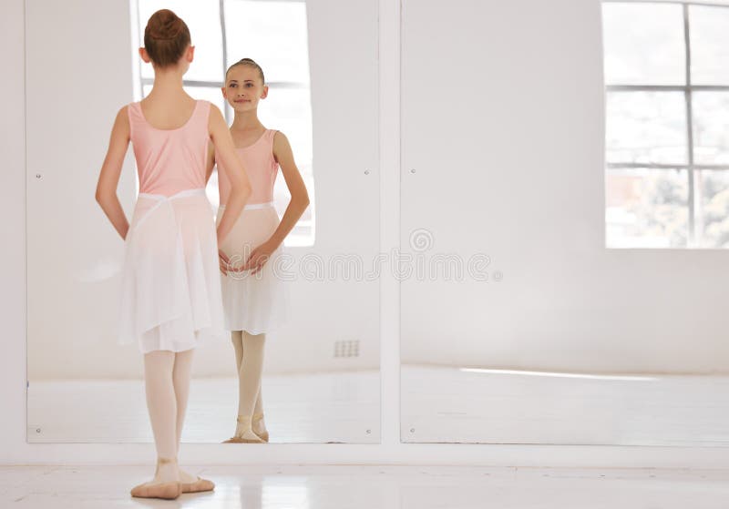 Young Ballet Dancer Dancing in Studio, Doing Dance Performance before ...
