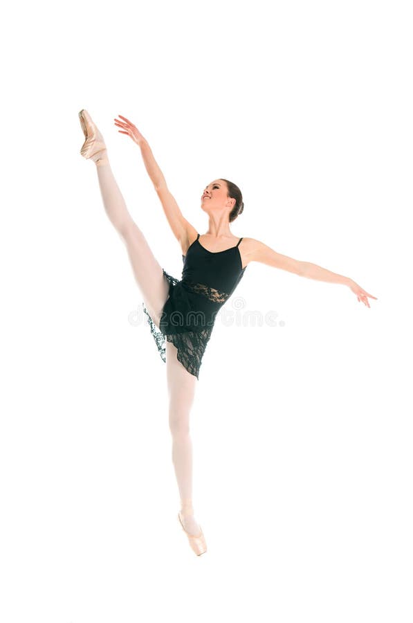 Young Ballet Dancer Dansing On White Background Stock Image - Image of ...