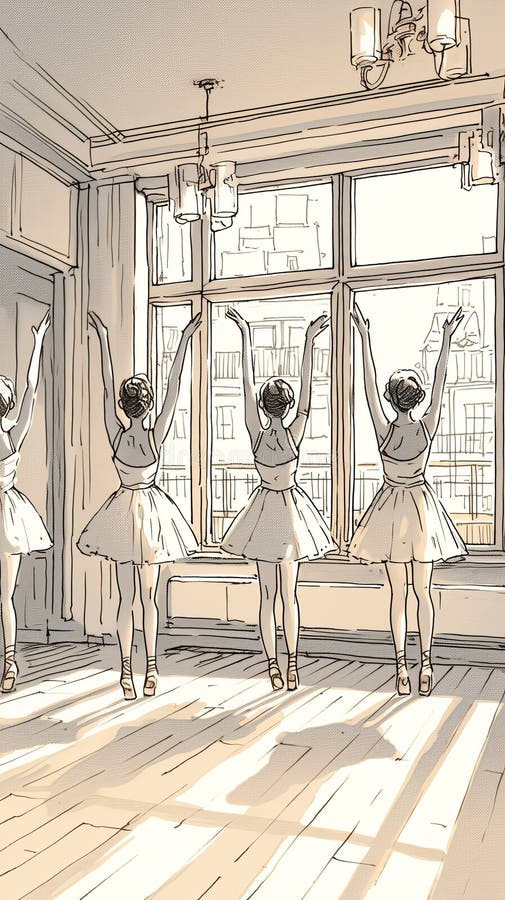 Tutus Practicing Dance Poses Stock Illustrations – 2 Tutus Practicing ...