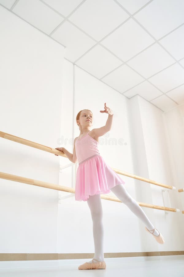 Young Ballet Girl at Studio Lesson. Training Performance Stock Image ...