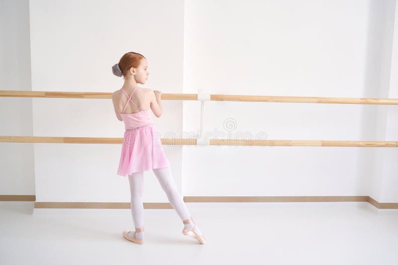 Young Ballet Girl at Studio Lesson. Training Performance Stock Image ...