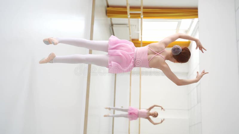 Young Ballet Girl at Studio Lesson. Training Performance Stock Footage ...