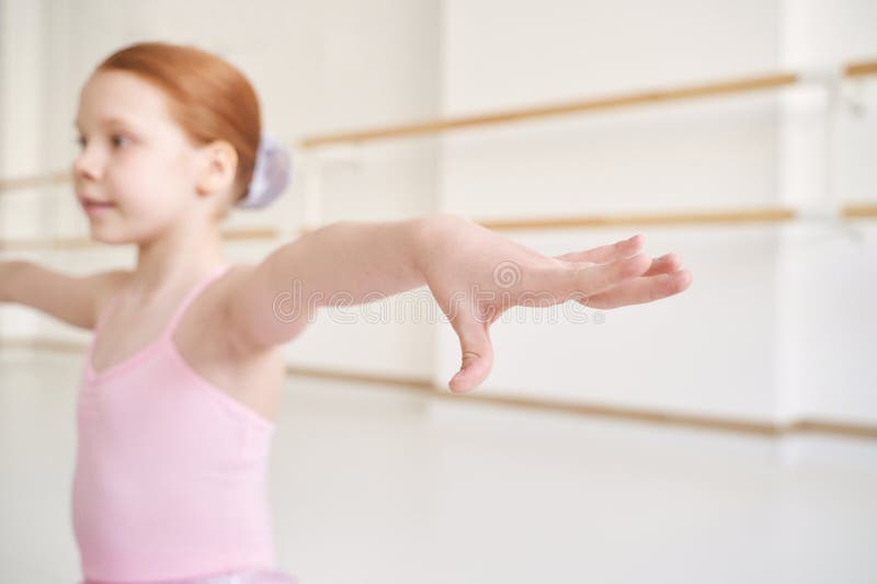 Young Ballet Girl at Studio Lesson. Training Performance Stock Image ...