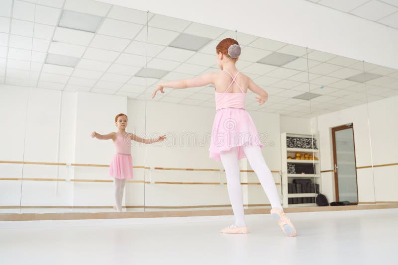 Young Ballet Girl at Studio Lesson. Training Performance Stock Photo ...