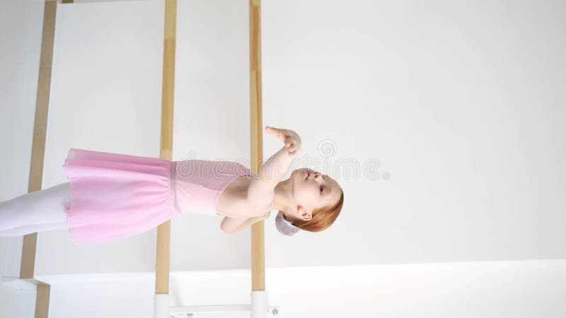 Young Ballet Girl at Studio Lesson. Training Performance Stock Video ...