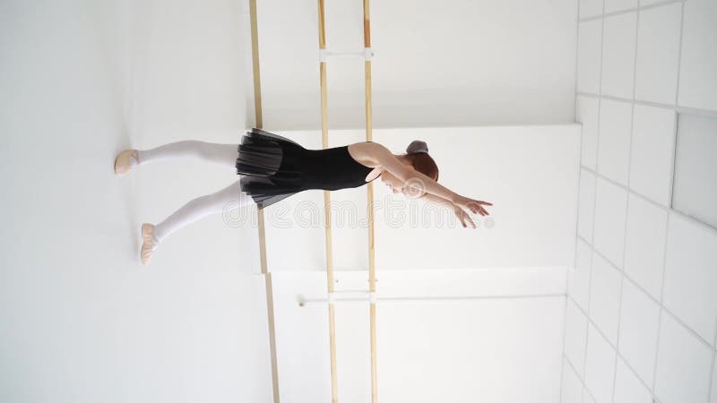 Young Ballet Girl at Studio Lesson. Training Performance Stock Video ...