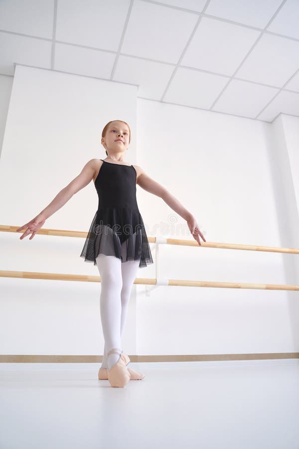 Young Ballet Girl at Studio Lesson. Training Performance Stock Photo ...
