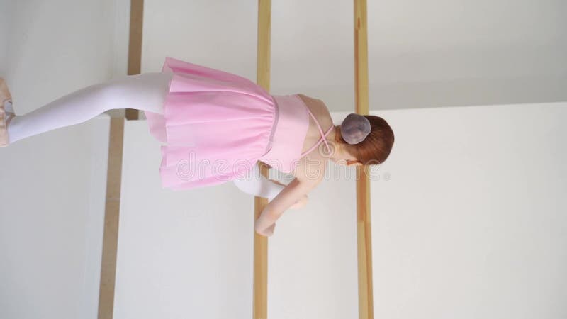 Young Ballet Girl at Studio Lesson. Training Performance Stock Video ...