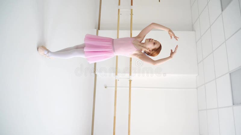 Young Ballet Girl at Studio Lesson. Training Performance Stock Video ...