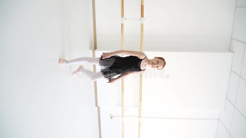 Young Ballet Girl at Studio Lesson. Training Performance Stock Footage ...