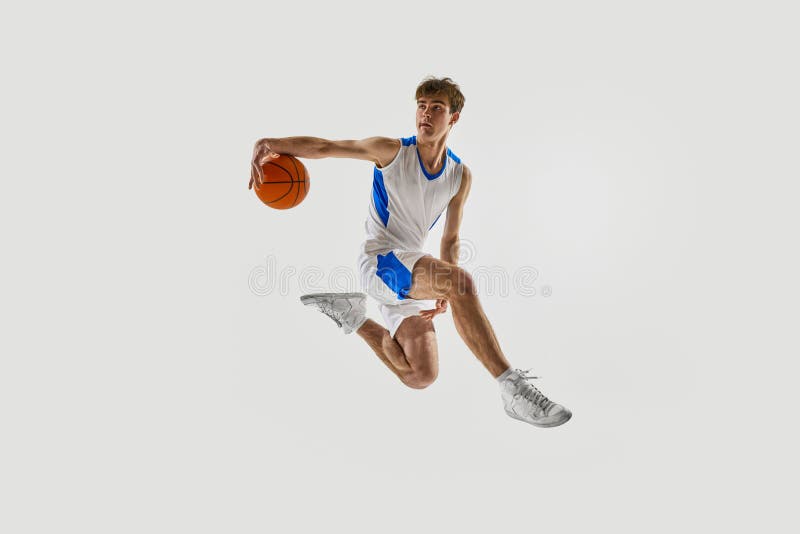 2,395 Playing Basketball White Background Studio Stock Photos - Free ...