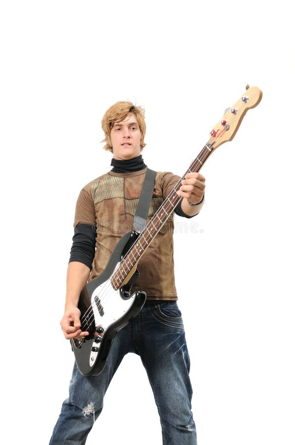 4+ Young man posing electric bass Free Stock Photos - StockFreeImages