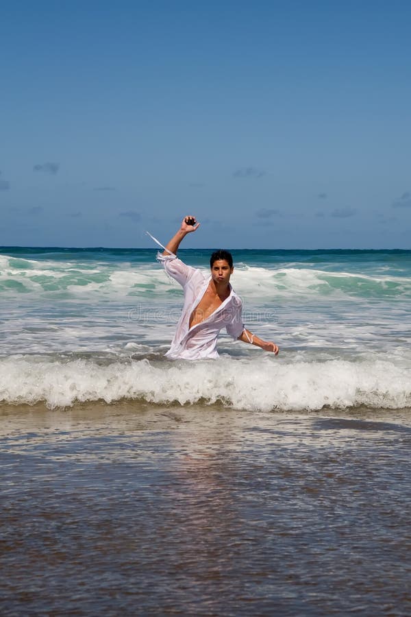 Young on beach stock image. Image of natural, ocean, wave - 5703109
