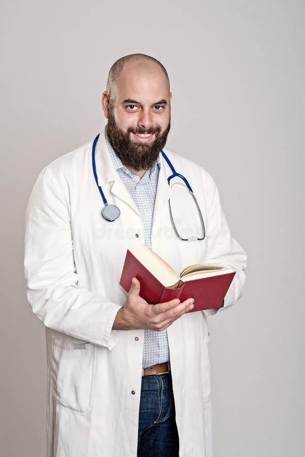 Young Bearded Doctor with Book Stock Image - Image of physician ...