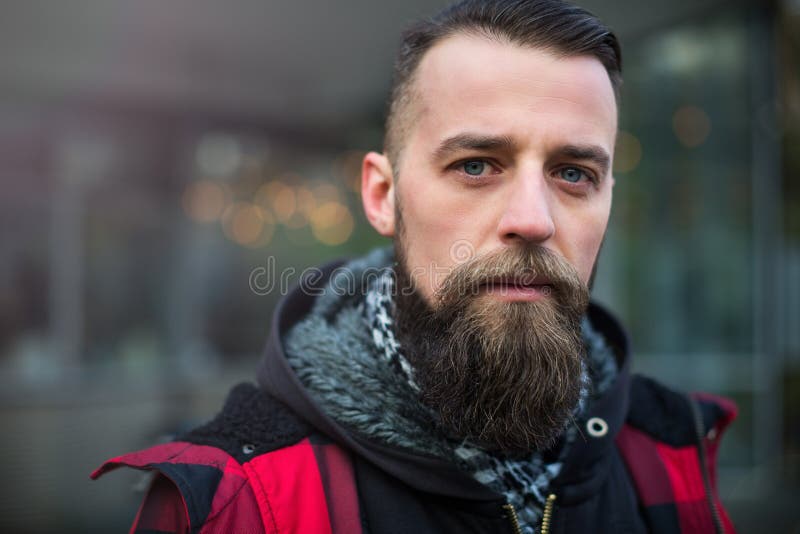 Young bearded man stock image. Image of portrait, bearded - 77555043