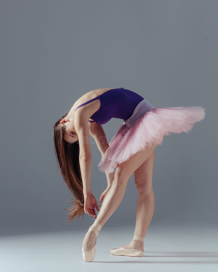 Young Beautiful Ballerina is Posing in Studio Stock Image - Image of ...