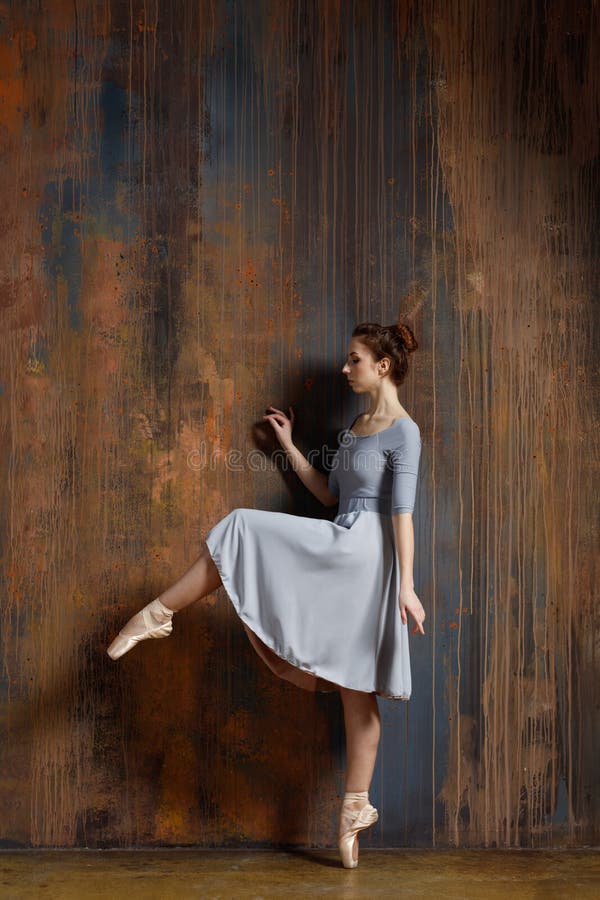Young Beautiful Ballerina is Posing in Studio Stock Image - Image of ...
