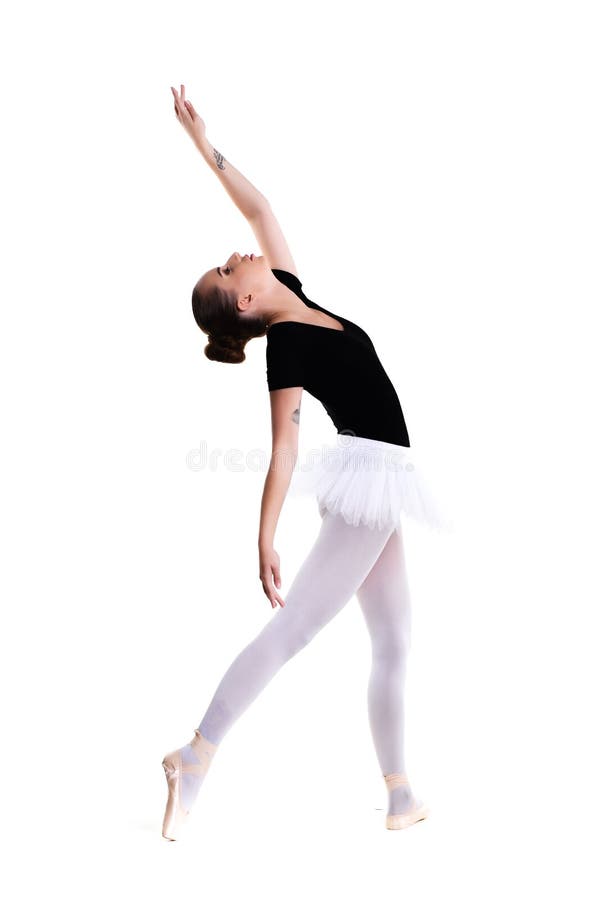 Black and White Trace of Young Beautiful Ballet Dancer Isolated on a ...