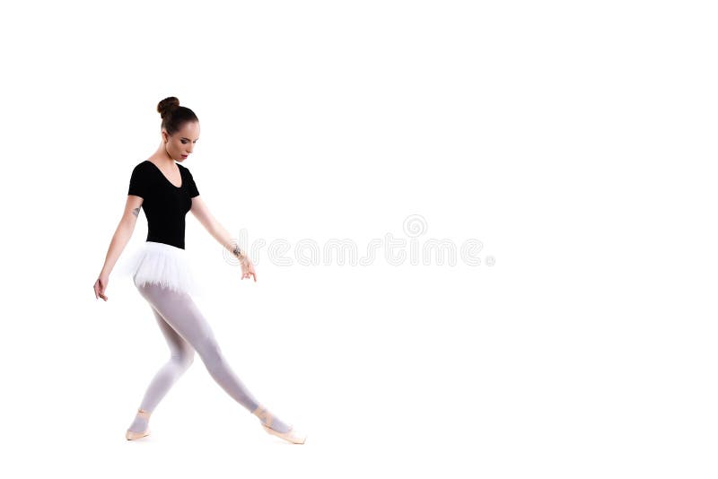 Young Beautiful Ballet Dancer Isolated Over White Background Stock ...