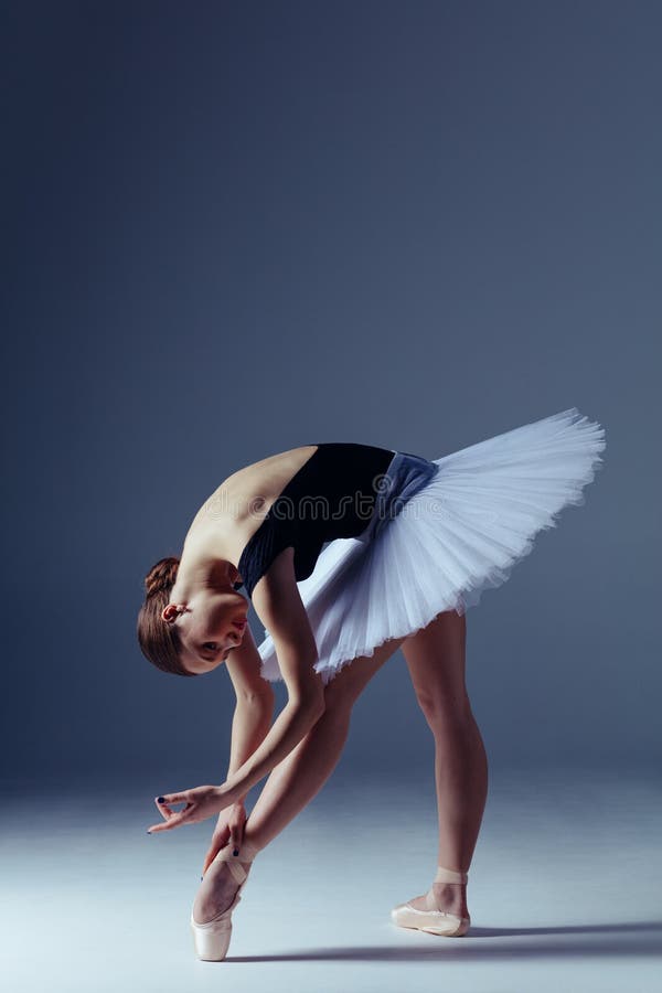 Young Beautiful Ballerina is Posing in Studio Stock Image - Image of ...