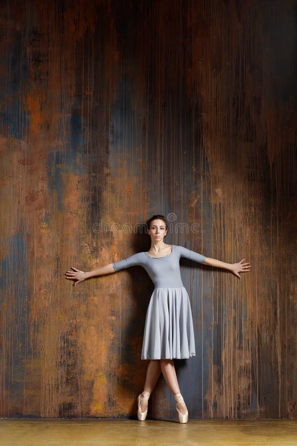 Young Beautiful Ballerina is Posing in Studio Stock Image - Image of ...