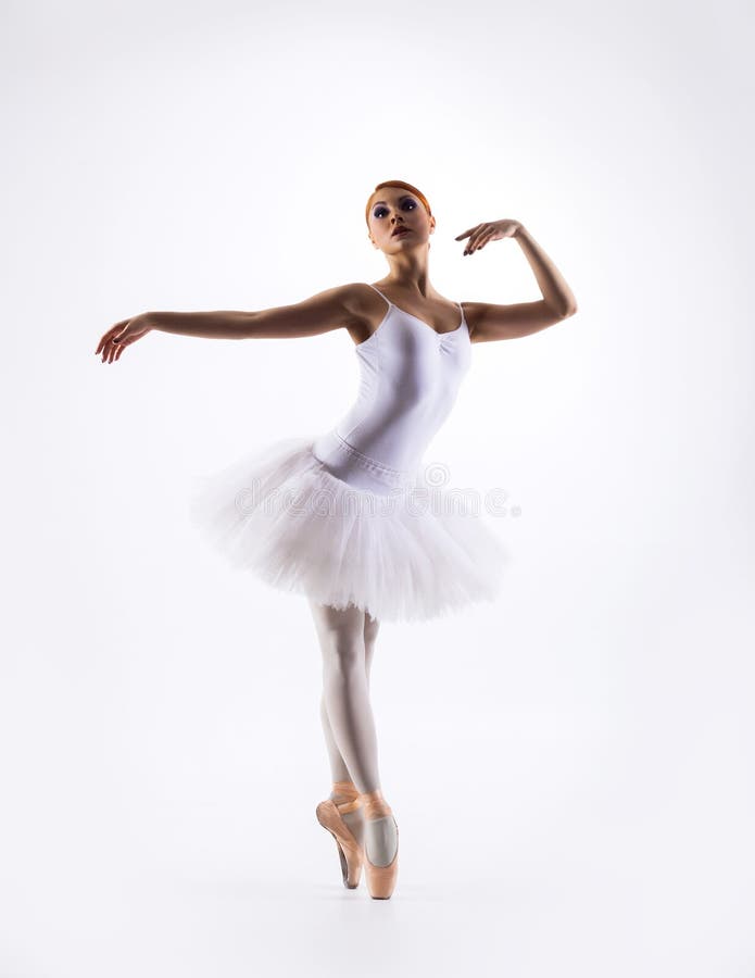 Young Beautiful Ballet Dancer on a White Background Stock Photo - Image ...