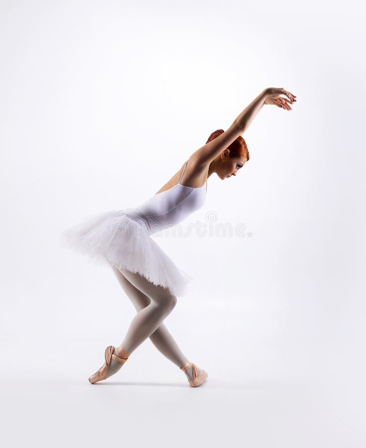 Young Beautiful Ballet Dancer on a White Background Stock Photo - Image ...