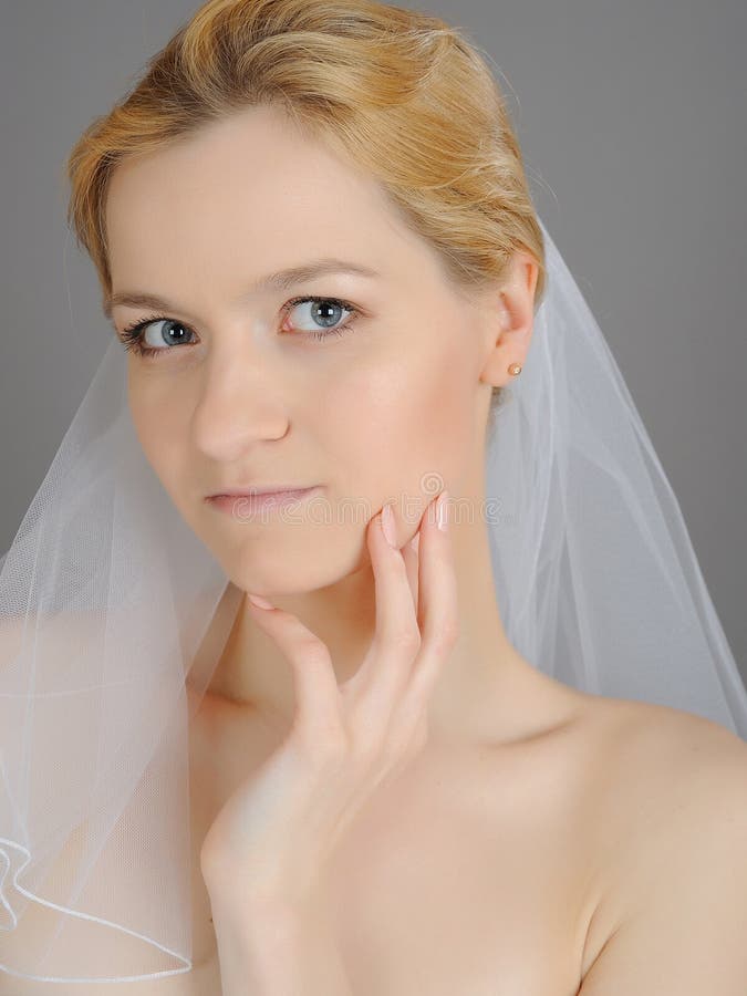 Young Beautiful Bride with Manicure Stock Image - Image of beauty, hand ...