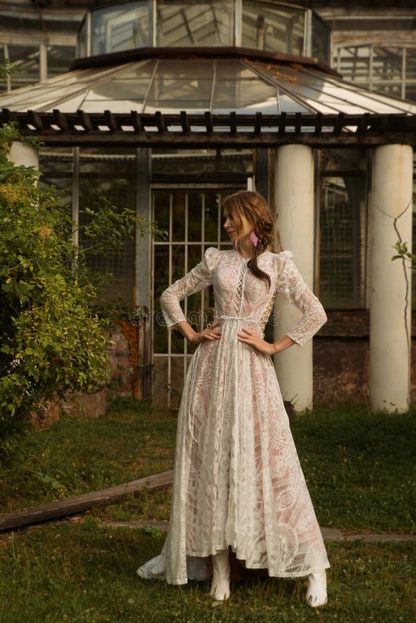A Young Beautiful Bride in a Wedding Dress Stock Photo - Image of ...