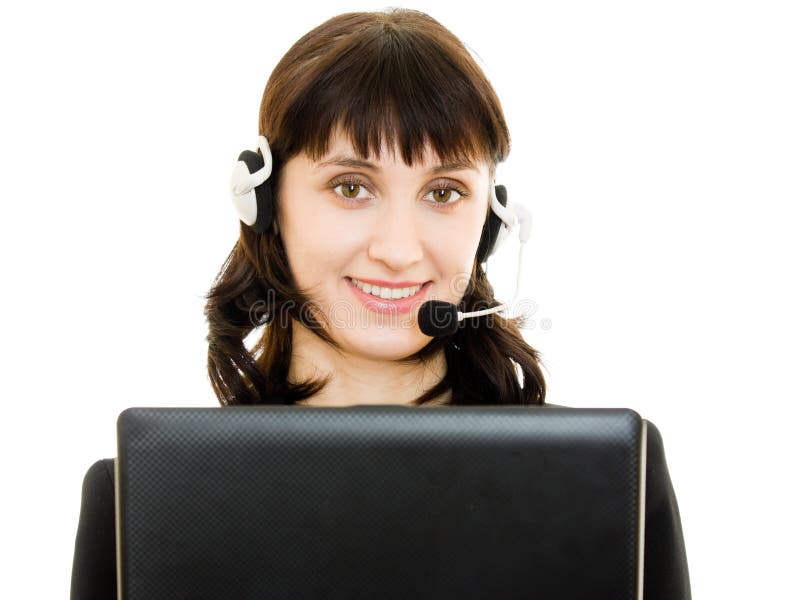 Young Beautiful Call Center Female Operator Stock Photo - Image of ...