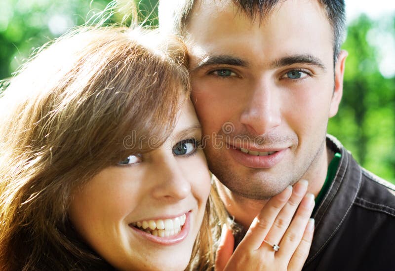 Young beautiful couple. stock image. Image of couple, green - 6304675