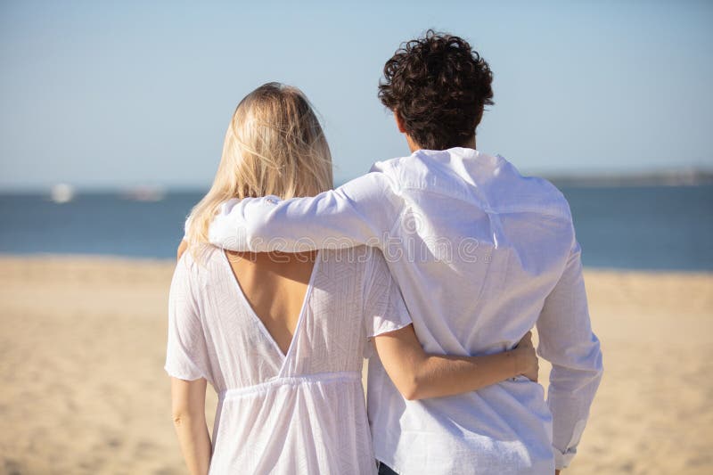 Young Beautiful Couple Back View Stock Image - Image of expression ...