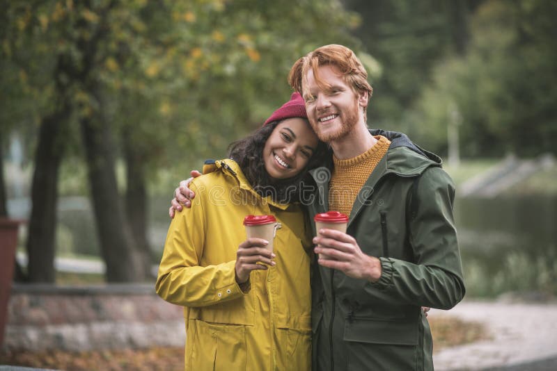 Young Beautiful Couple Hugging Each Other in the Park Stock Photo ...