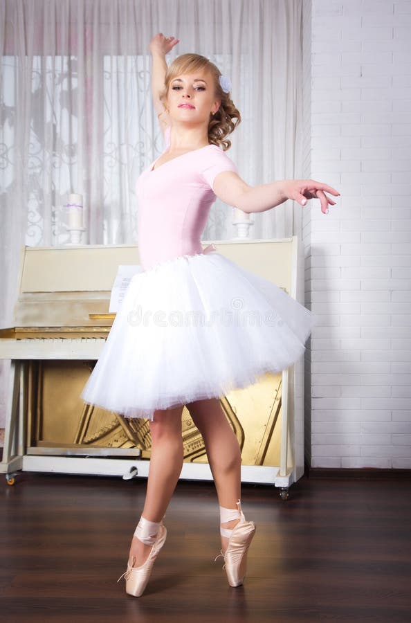 Young Beautiful Dancer Posing in Dance Studio Stock Photo - Image of ...