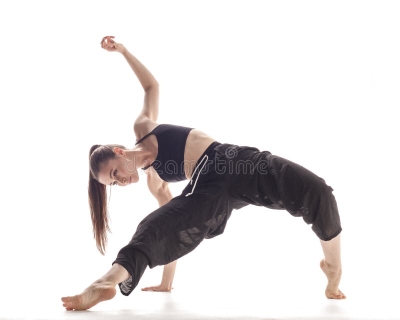 Beautiful Female Dancer. White Background Stock Image - Image of model ...