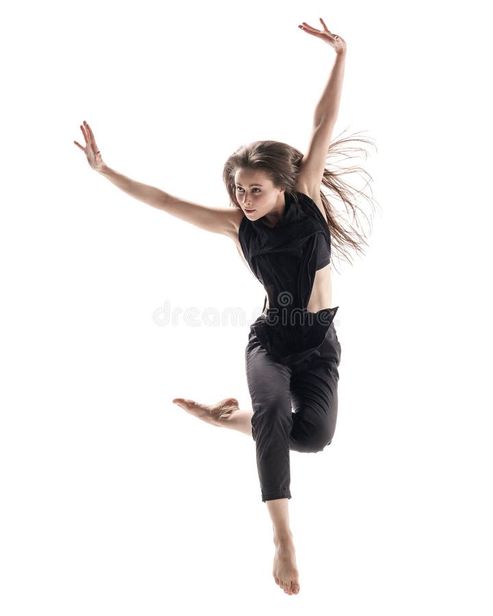 Beautiful Female Dancer. White Background Stock Image - Image of dancer ...