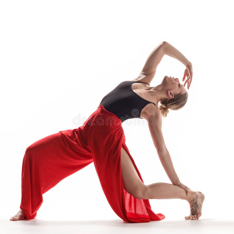 Beuatiful Female Dancer. White Background Stock Image - Image of jump ...