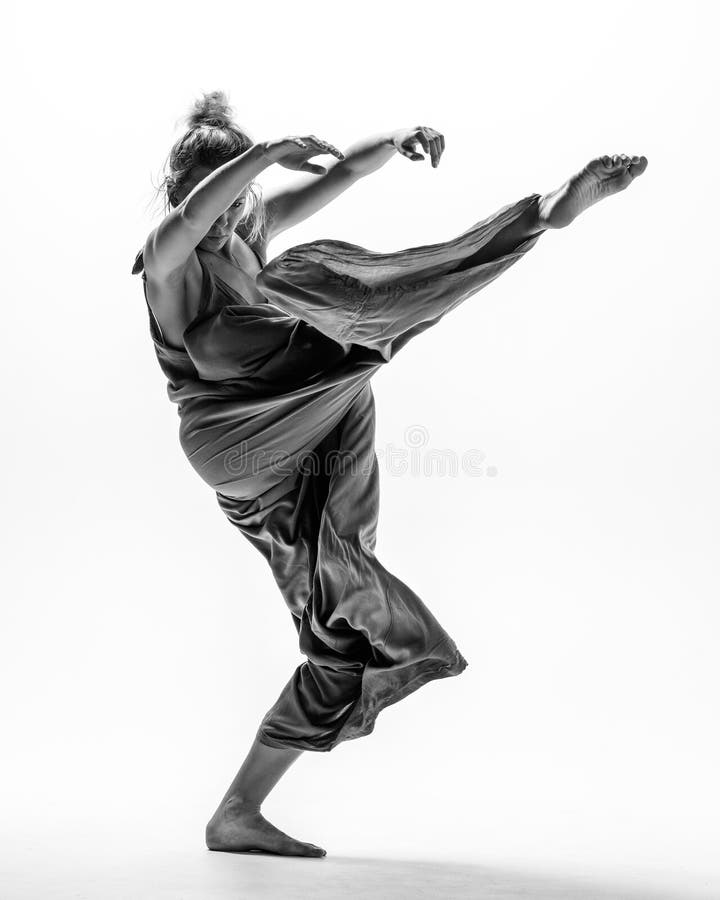 Beuatiful Female Dancer. White Background Stock Image - Image of ...