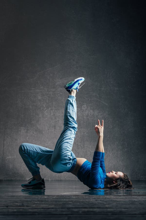 Young Beautiful Female Dancer is Posing in the Studio Stock Photo ...