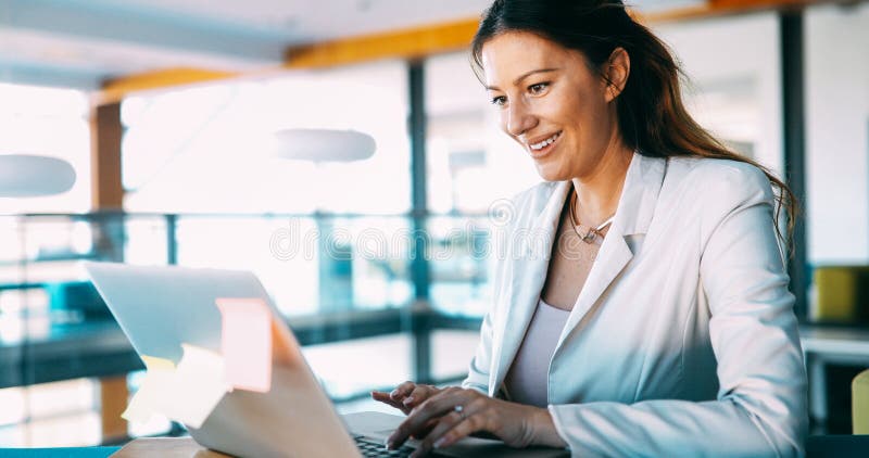 Young Employee Working on Computer during Working Day in Office Stock ...
