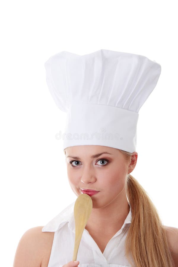 Young Beautiful Female Cook Stock Image - Image of cooking, lady: 16211867
