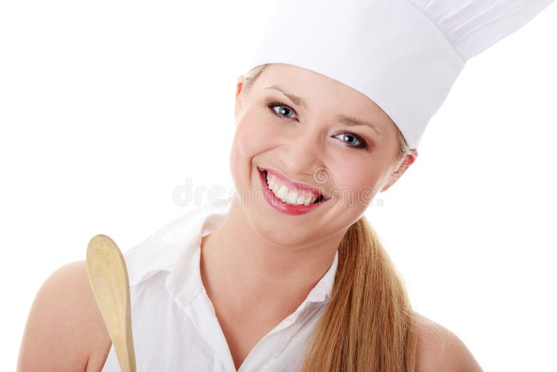 Young Beautiful Female Cook Stock Image - Image of health, food: 16211869