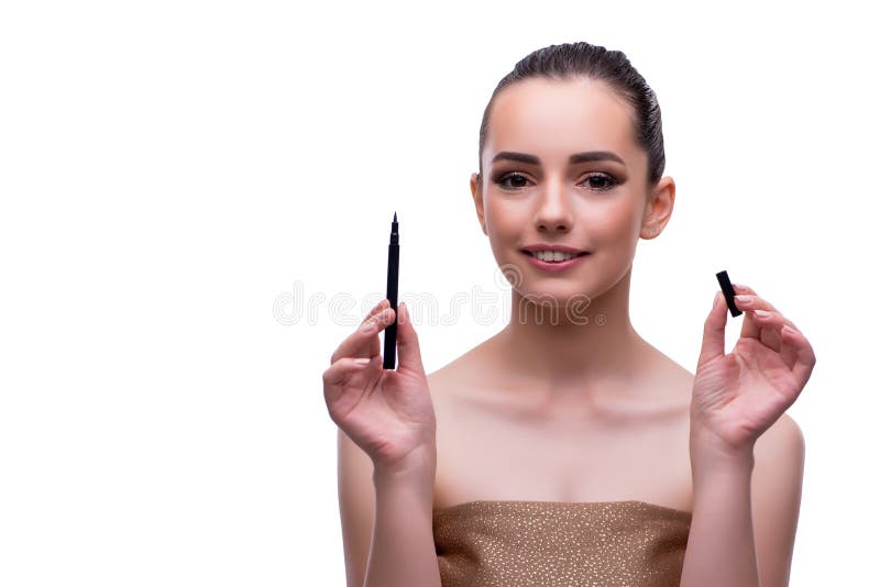 The Young Beautiful Female Fashion Model with Make Up Stock Photo ...
