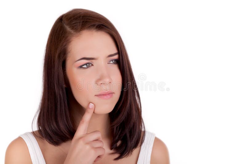 Young Beautiful Girl Making a Decision Stock Photo - Image of asking ...