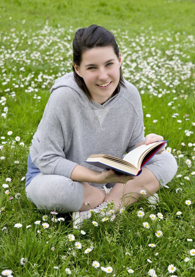 Young beautiful girl stock photo. Image of hair, grass - 39448430