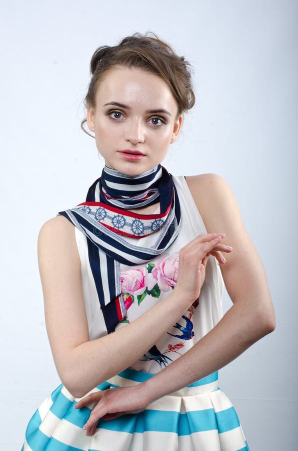 Young Beautiful Girl with a Ribbon Stock Photo - Image of hair, girl ...