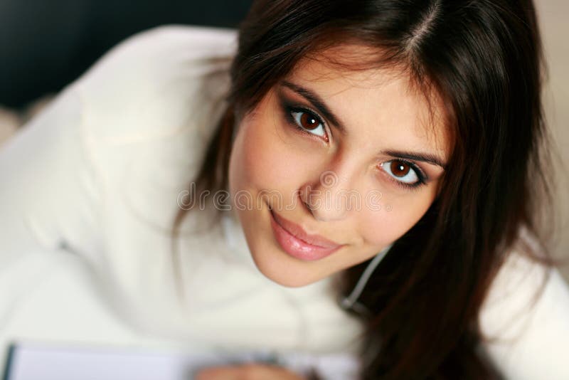 Young Beautiful Happy Student Stock Photo - Image of horizontal ...